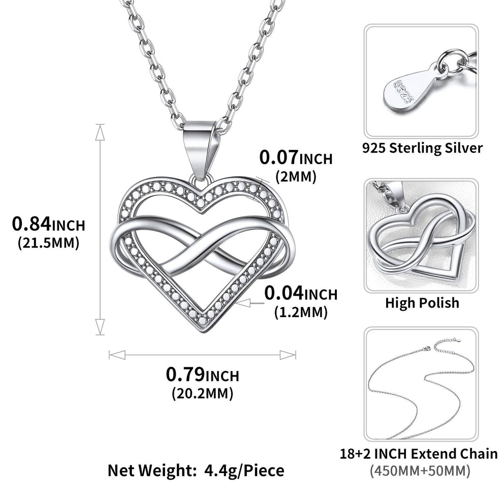 Heart Infinity Pendant Necklace in 925 Sterling Silver – BIRTHSTONES ...