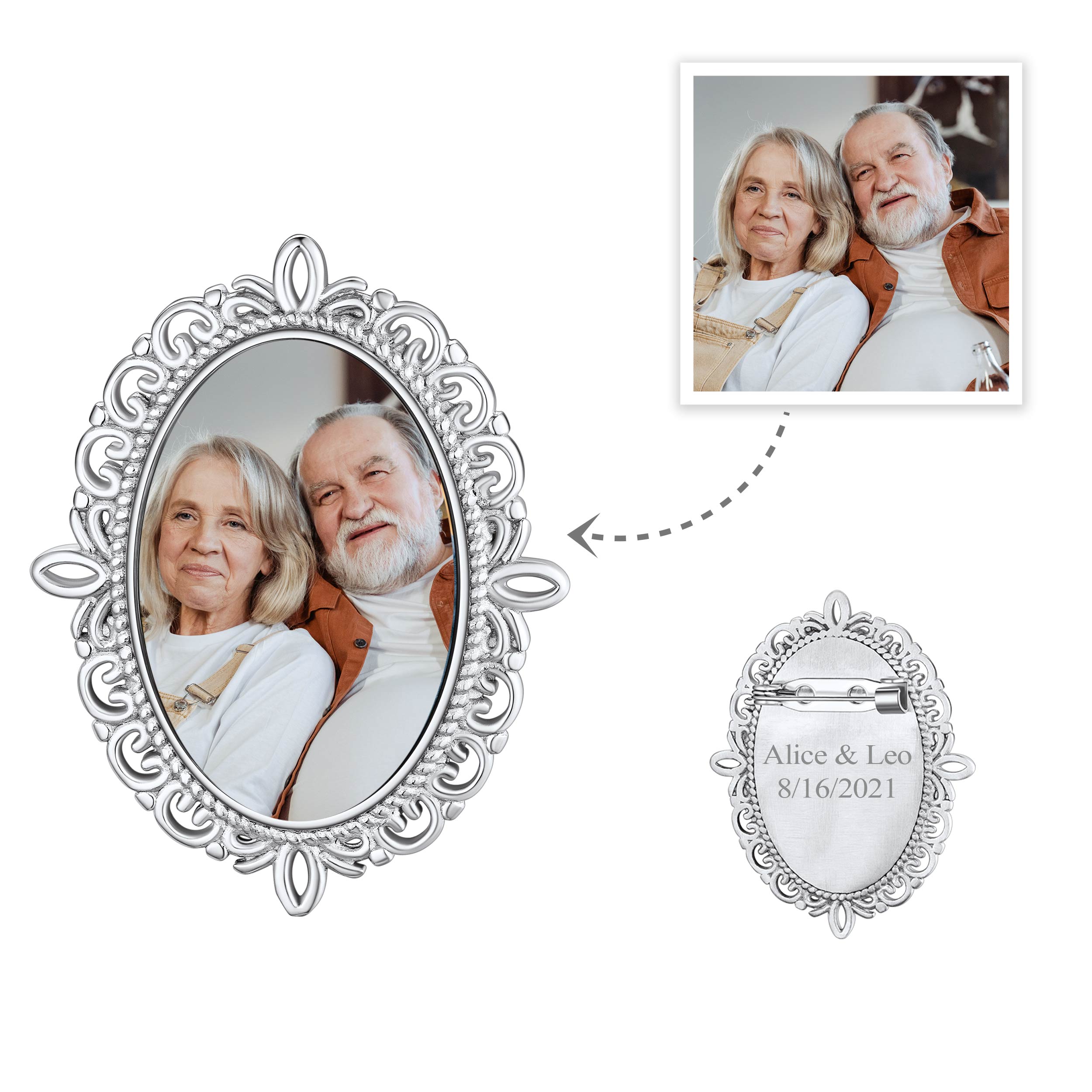 Custom Photo Brooch Bouquet Charm – BIRTHSTONES JEWELRY INC