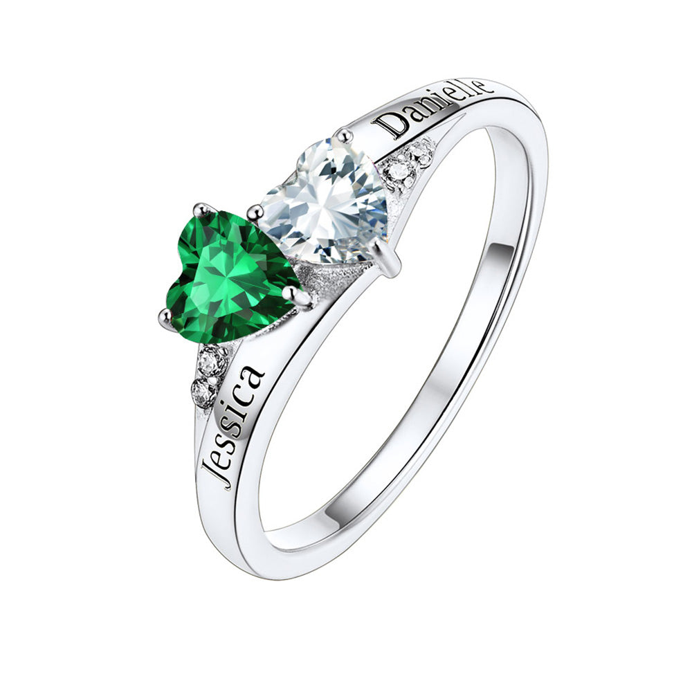 2-Stone Birthstone Promise Ring for Women – BIRTHSTONES JEWELRY INC