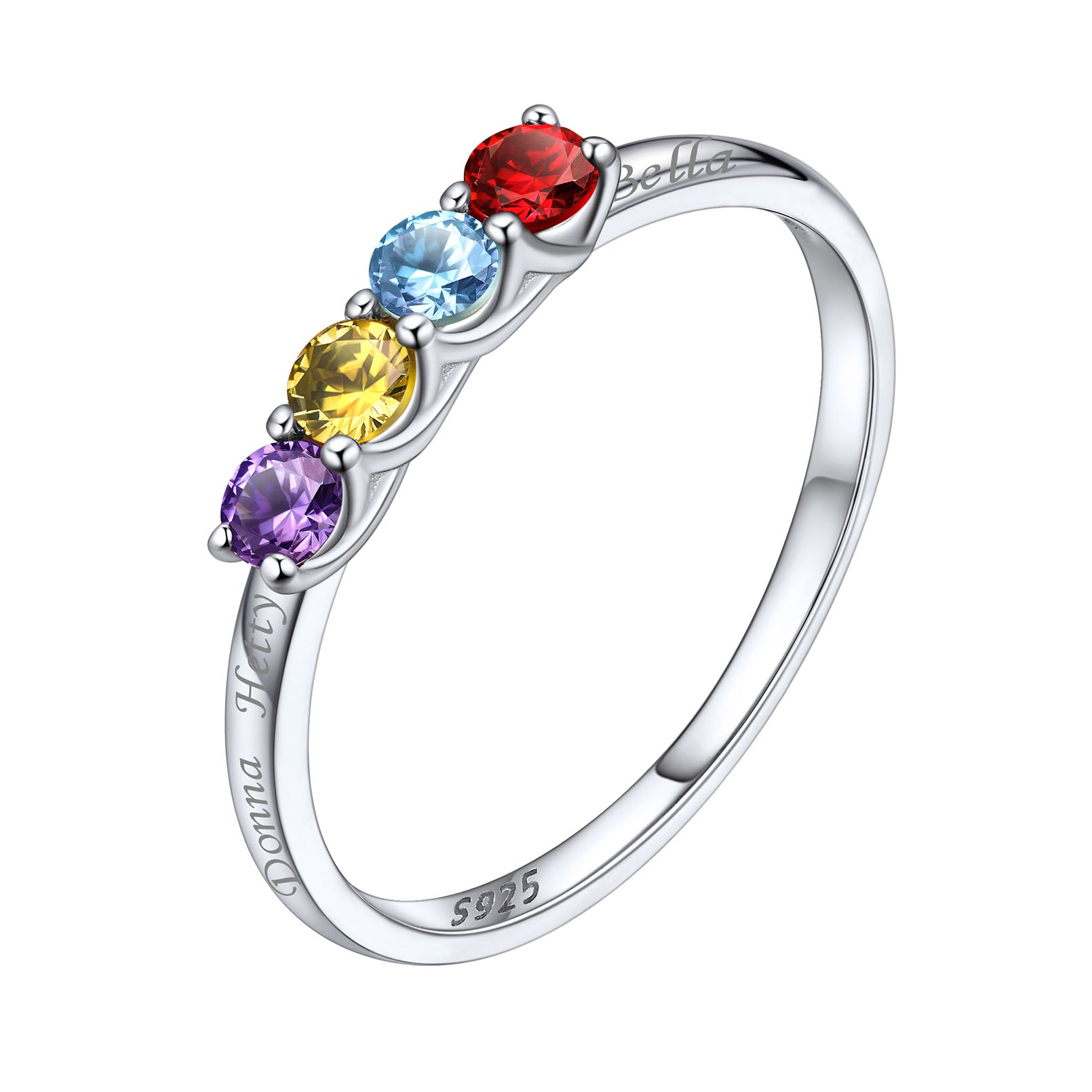 Personalized 1-4 Stones Birthstone Ring – BIRTHSTONES JEWELRY INC