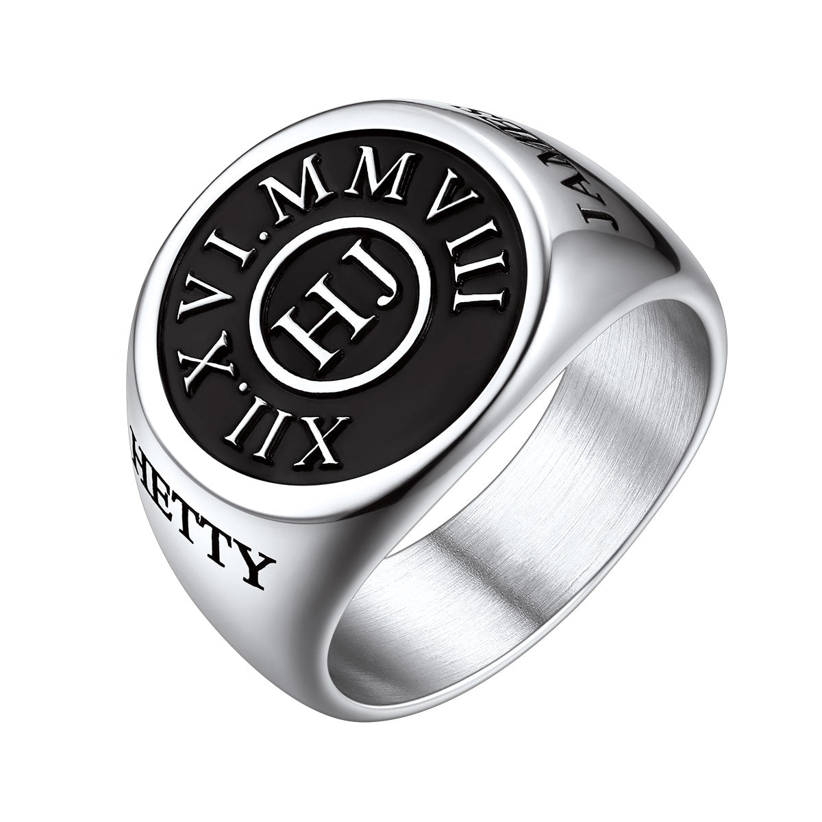 Custom Roman Numerals Signet Ring for Men – BIRTHSTONES JEWELRY INC