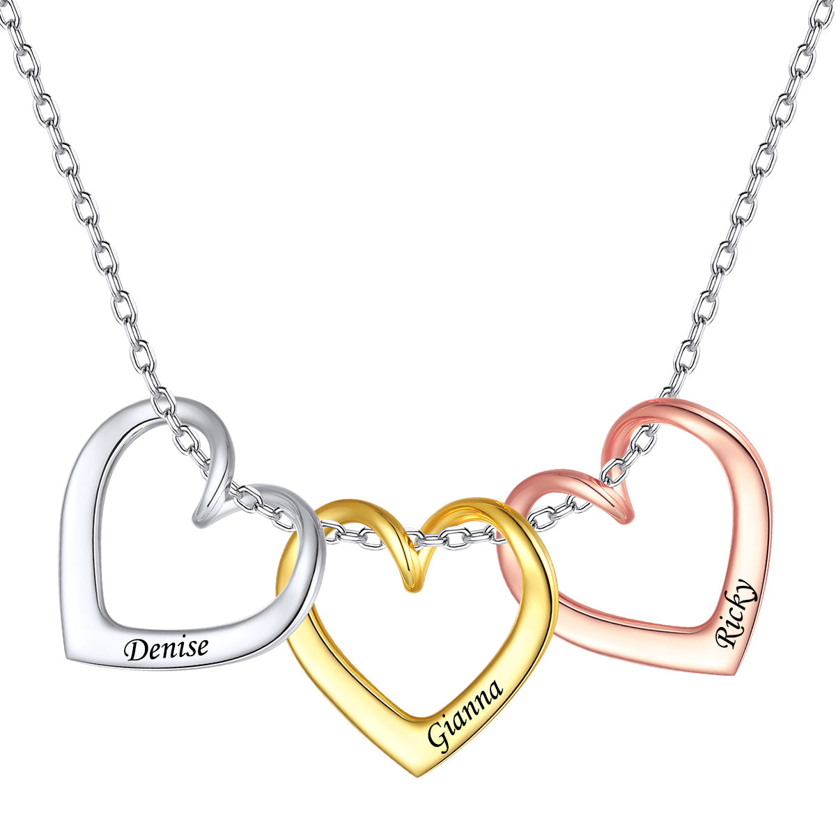 Love Open 1-3 Heart Necklace in 925 Sterling Silver – BIRTHSTONES ...