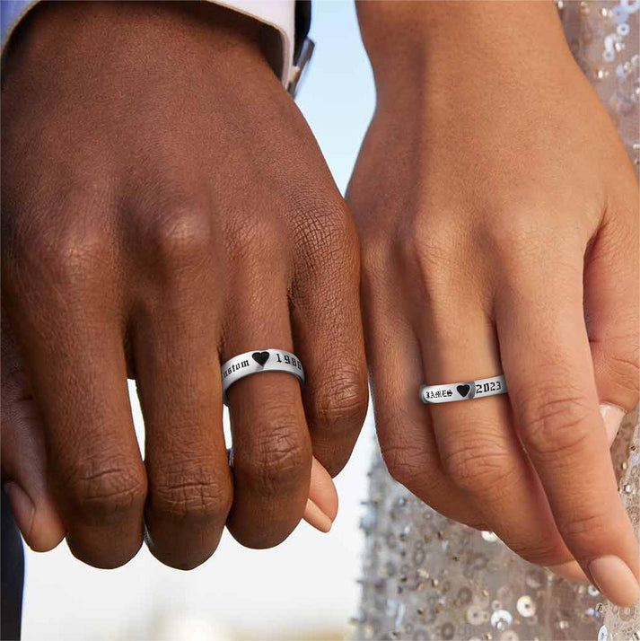 Matching Promise Rings for Couples | Engraved Names – BIRTHSTONES ...