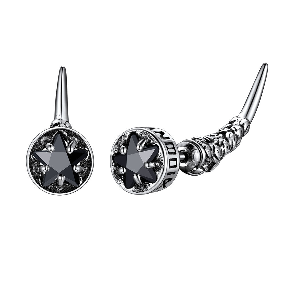 CZ Fang Earrings Viking Runes Nordic Star – BIRTHSTONES JEWELRY INC