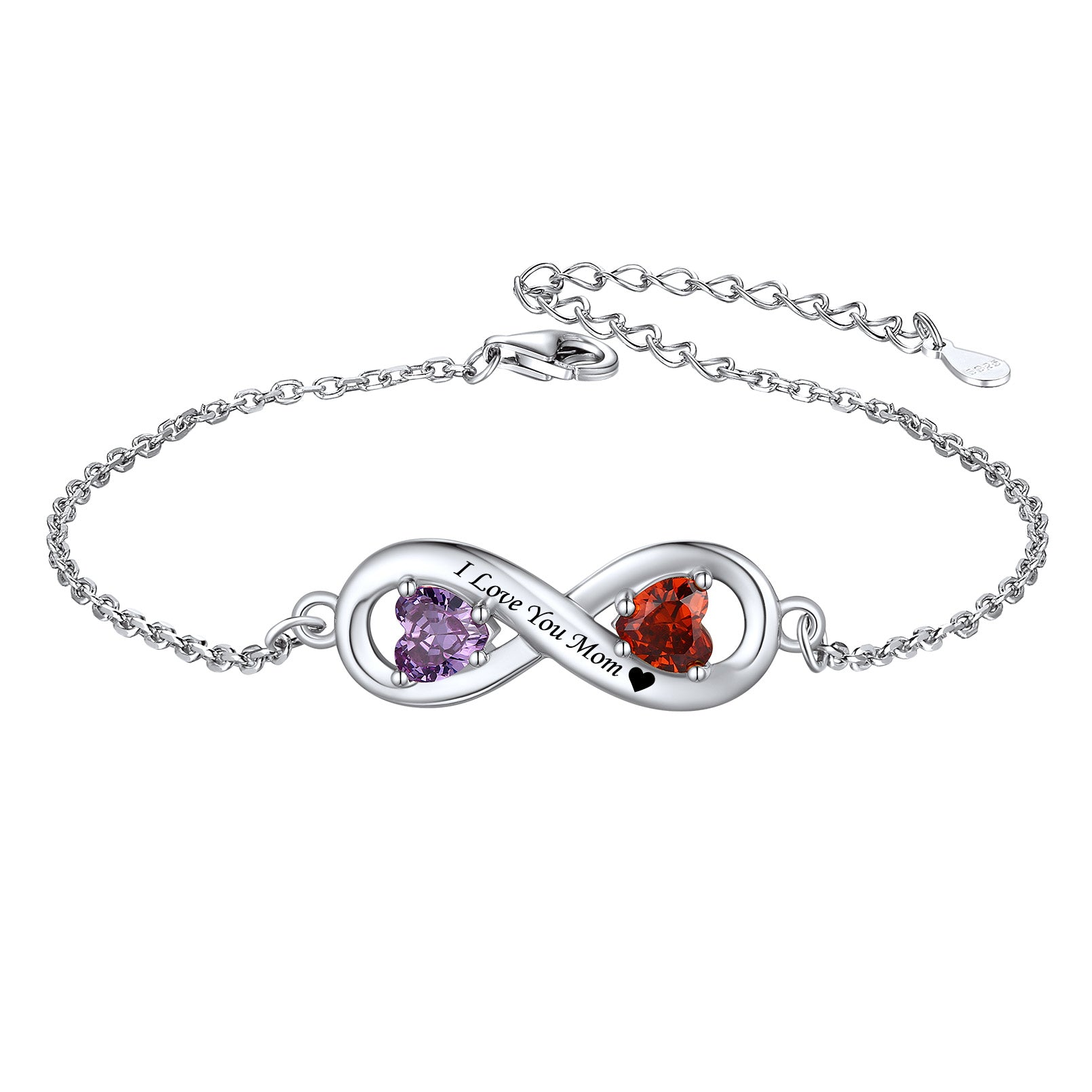 Personalized Name Birthstone Infinity Love Bracelet for Women ...