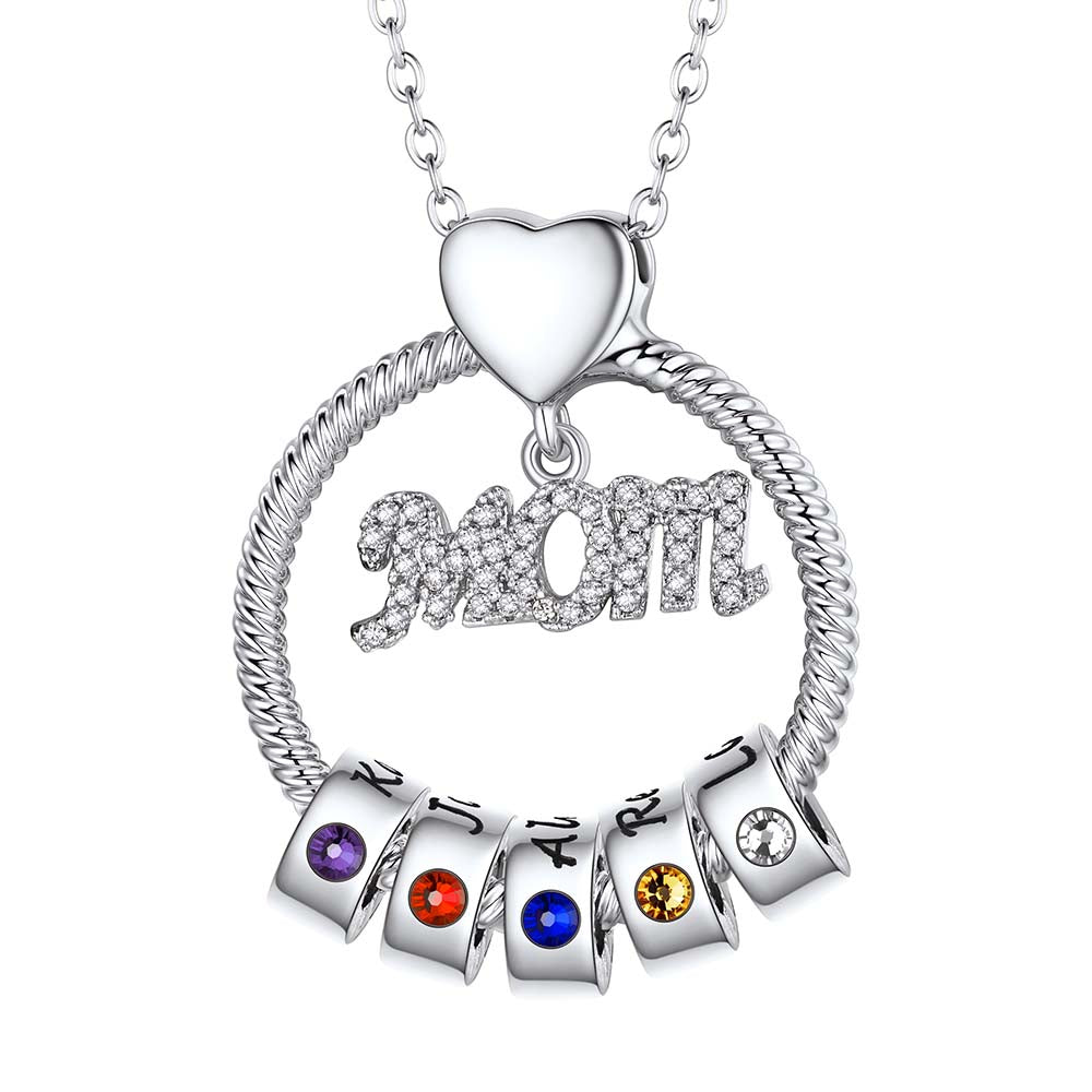 Personalized Birthstone Mom Necklace with Names – BIRTHSTONES JEWELRY INC