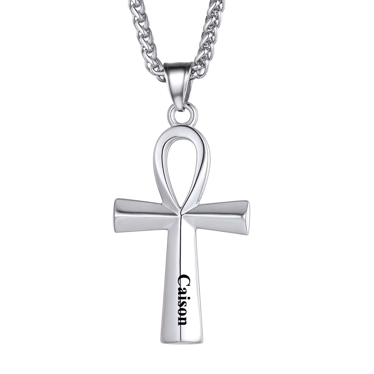 Engraved Egyptian Ankh Cross Pendant Necklace for Men Women ...