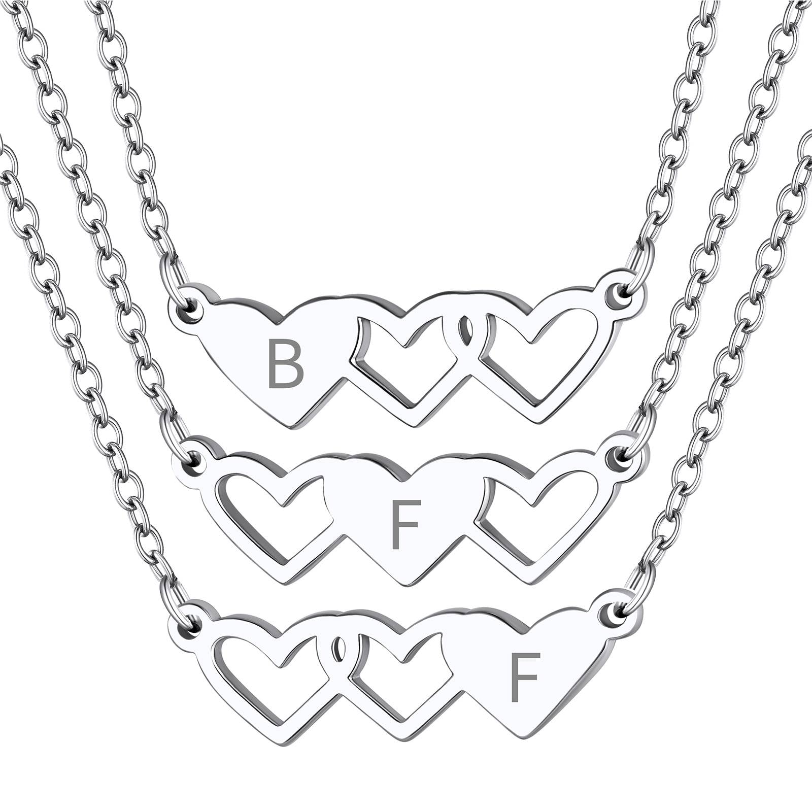 Personalized Heart Matching Friendship Necklace For BFF – BIRTHSTONES ...