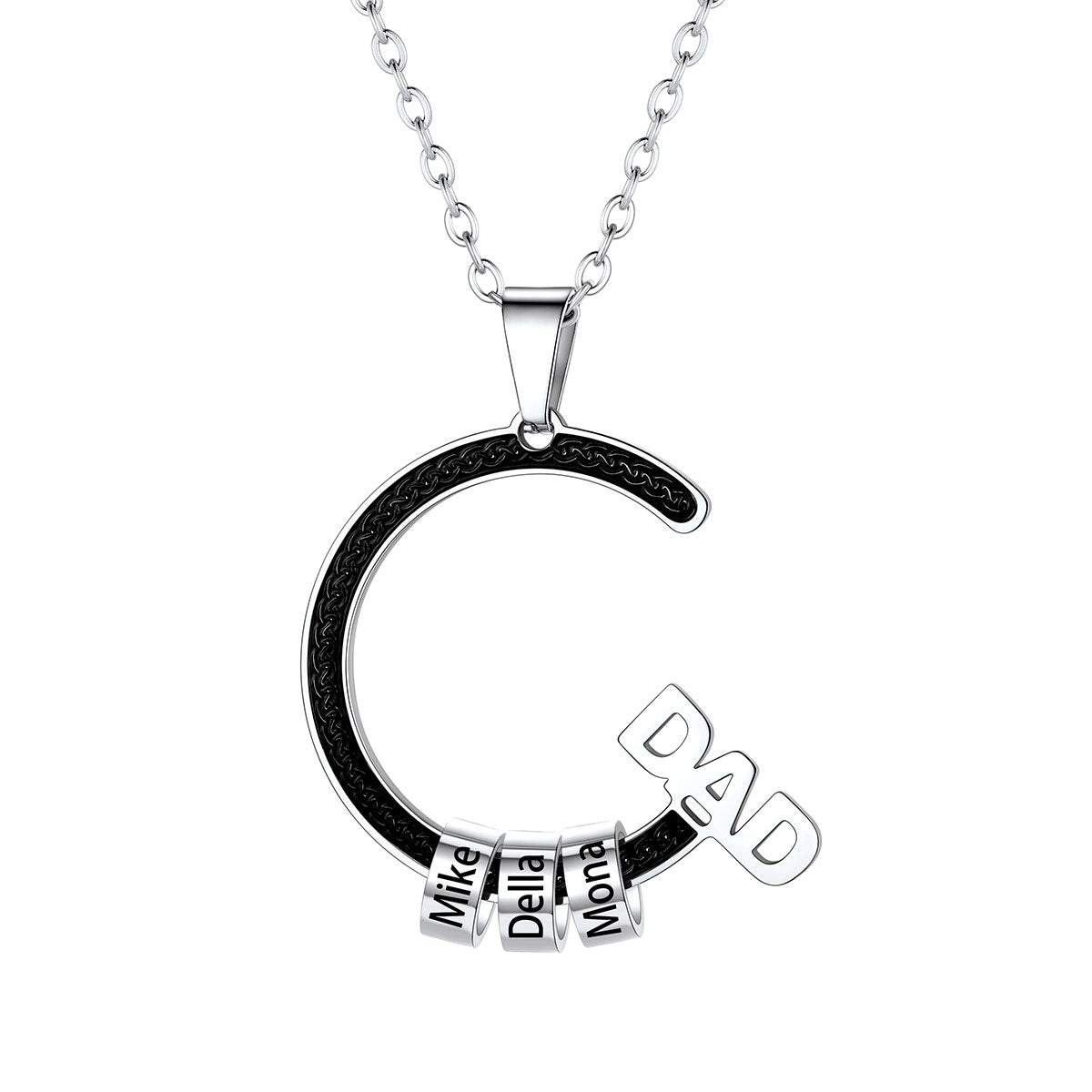 Personalized Name Beads Dad Necklace – BIRTHSTONES JEWELRY INC