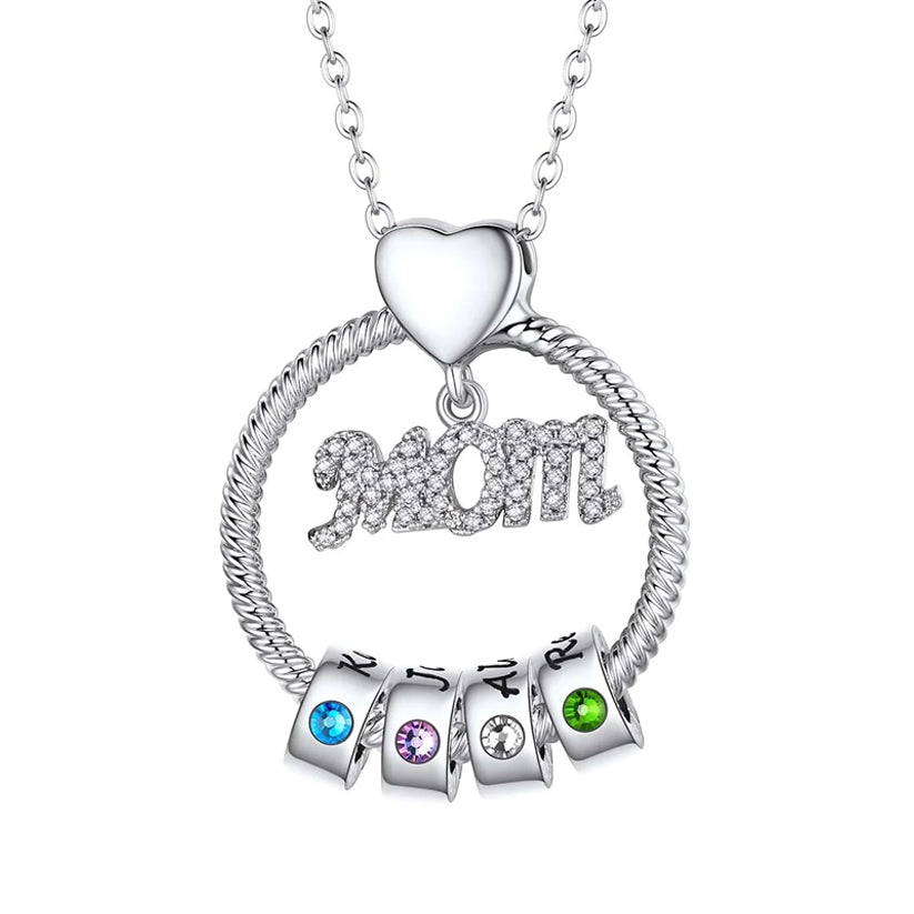 Personalized Birthstone Mom Necklace with Names – BIRTHSTONES JEWELRY INC