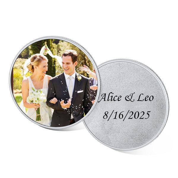 Personalized Photo Commemorative Wedding Coins with Text Pocket Coin ...