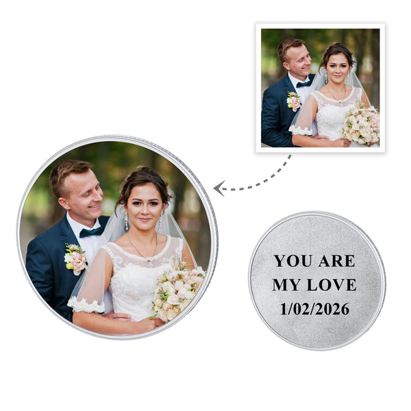 Personalized Photo Commemorative Wedding Coins with Text Pocket Coin ...