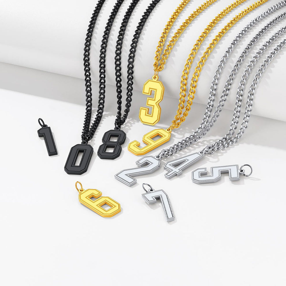 Custom Baseball Sports Number Necklace – BIRTHSTONES JEWELRY INC